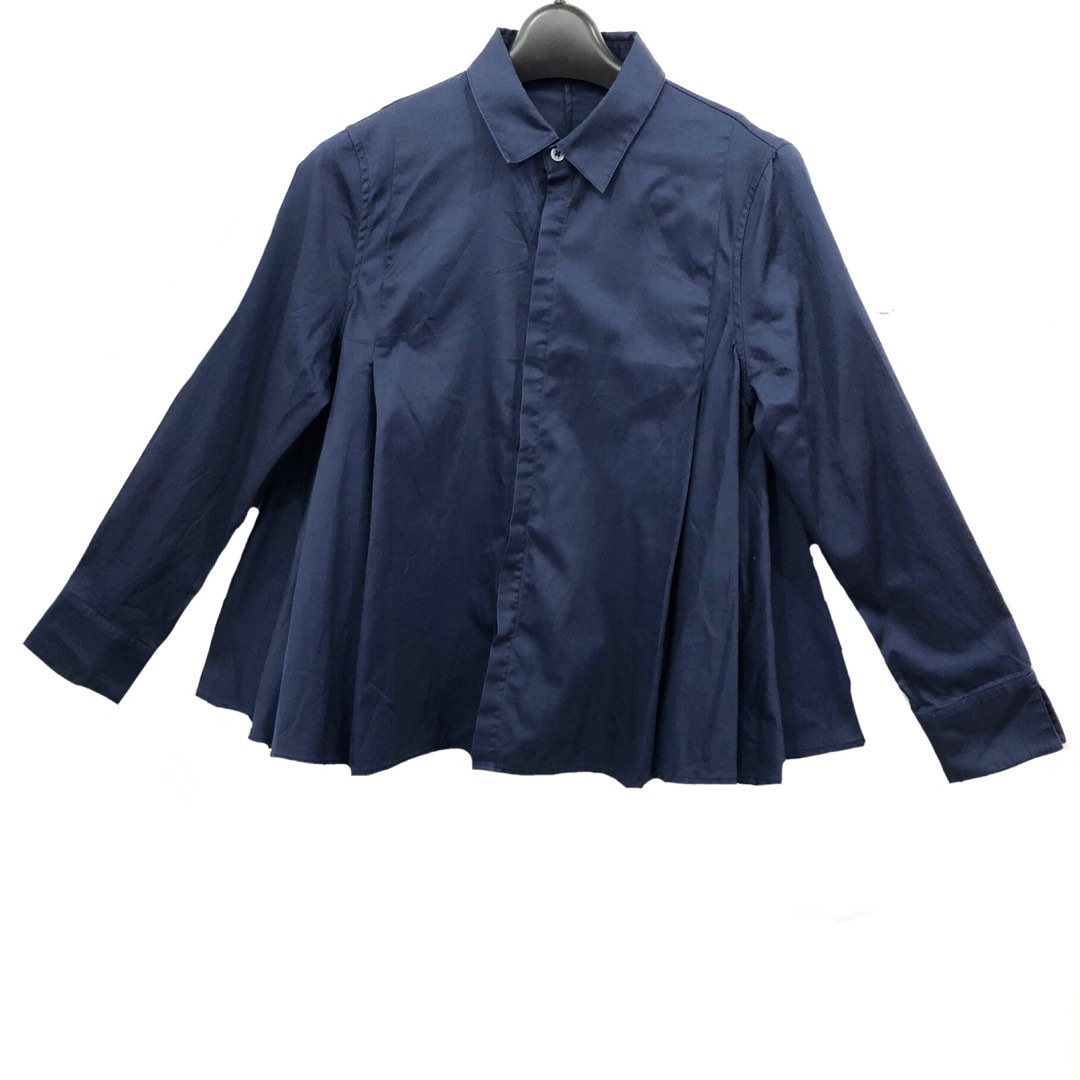 Initial Pleated Flare A Line Blue Tops, Women's Fashion, Tops, Shirts ...