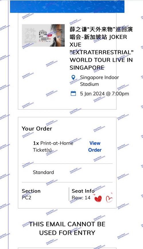 Joker Xue Singapore Concert - CAT 1, Tickets & Vouchers, Event Tickets on Carousell