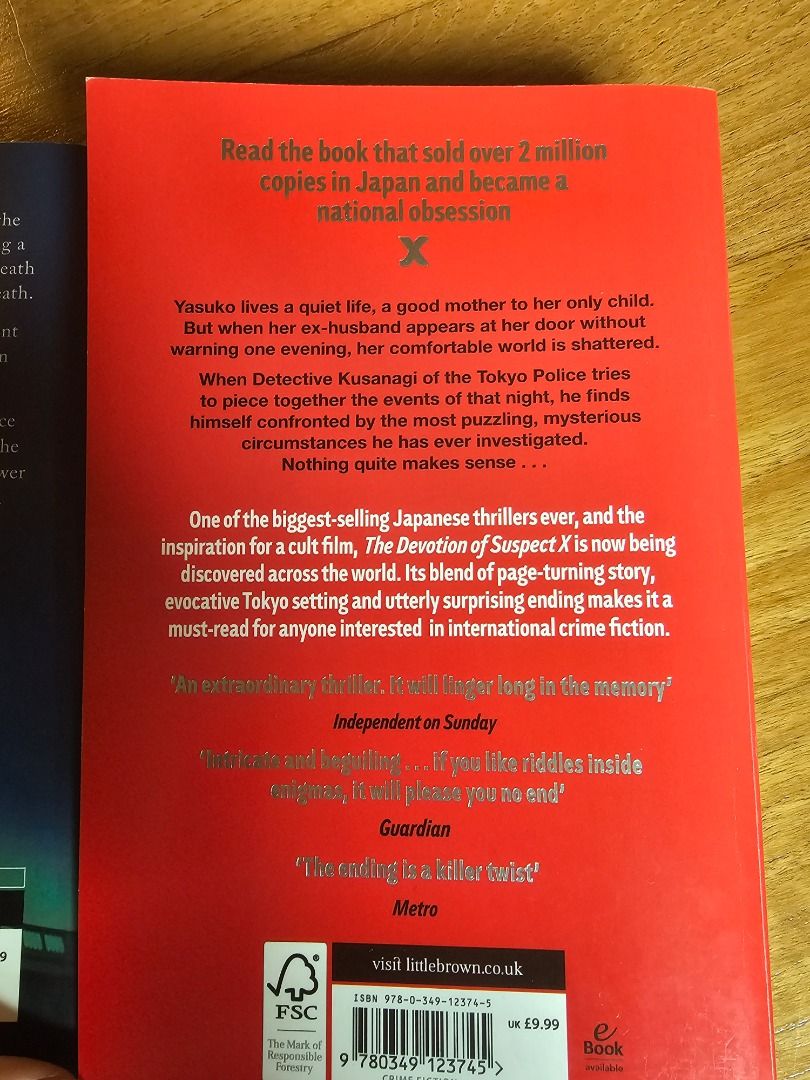 KEIGO HIGASHINO devotion of suspect X a death in tokyo, Hobbies & Toys ...