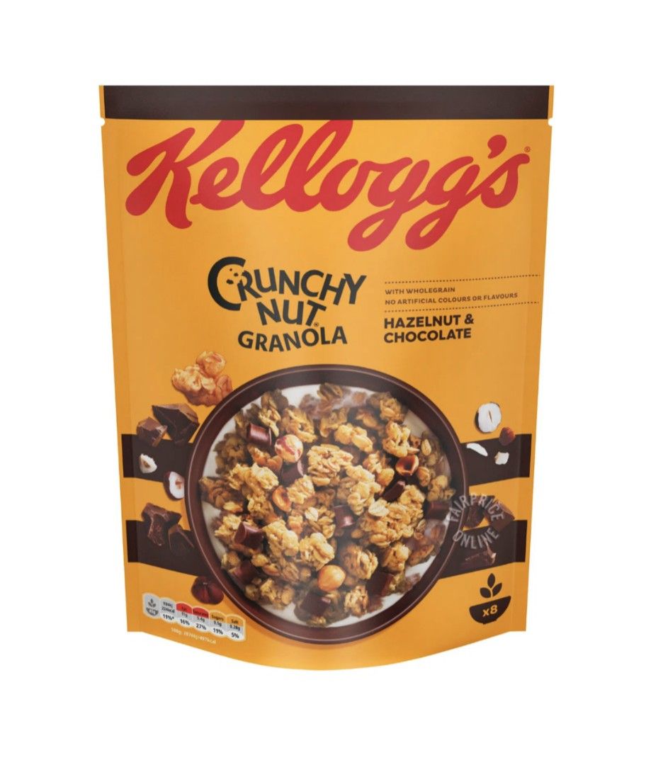 Kellogg's crunchy breakfast oatmeal clusters crunchy nut granola ...