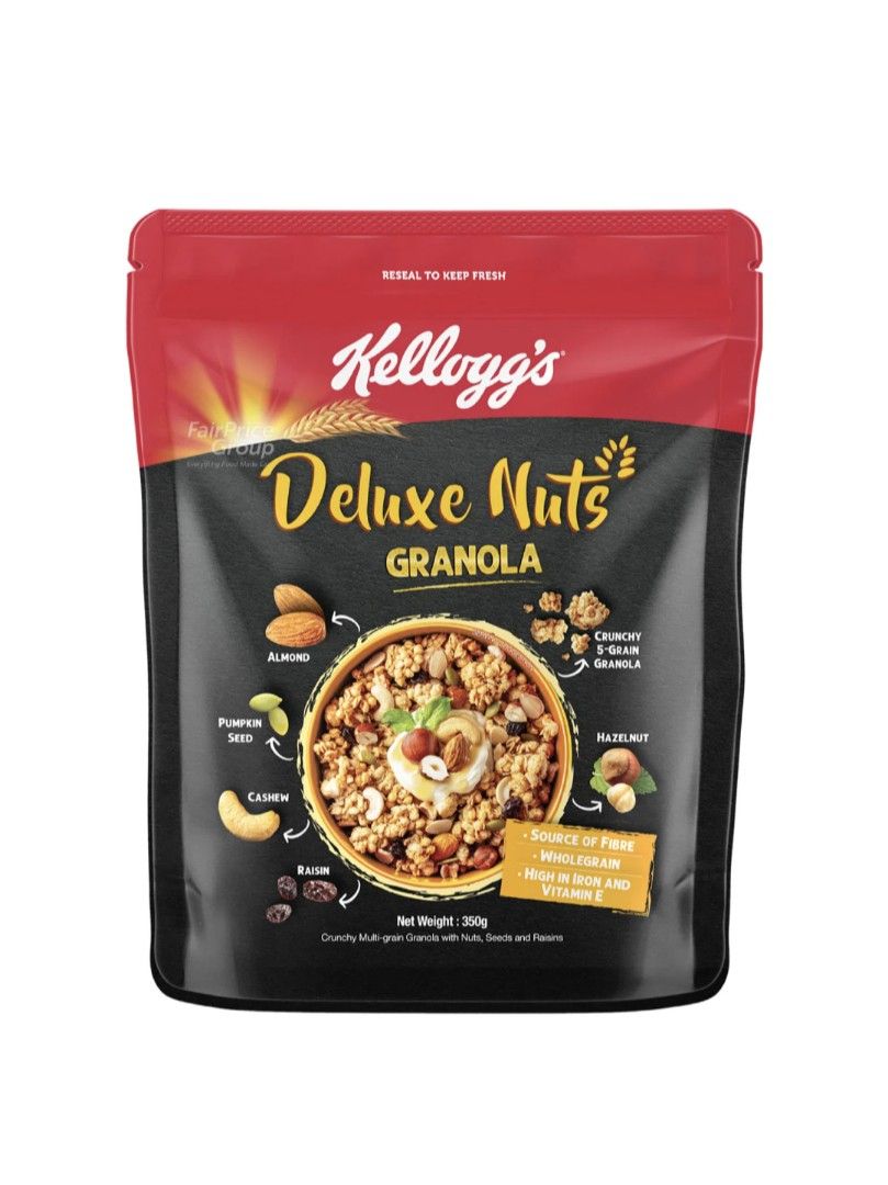 Kellogg's crunchy breakfast oatmeal clusters crunchy nut granola ...