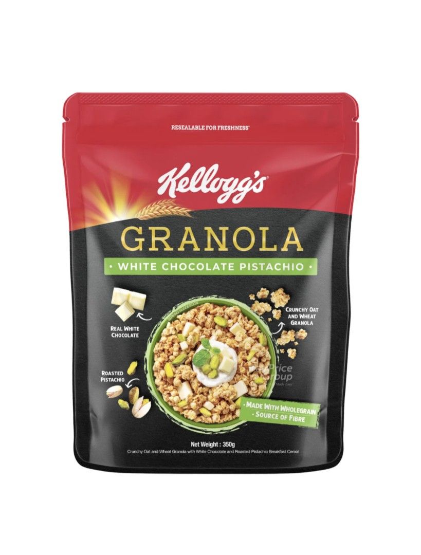 Kellogg's crunchy breakfast oatmeal clusters crunchy nut granola ...