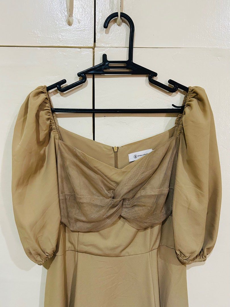 Korean Puff Long Dress, Women's Fashion, Dresses & Sets, Dresses on ...