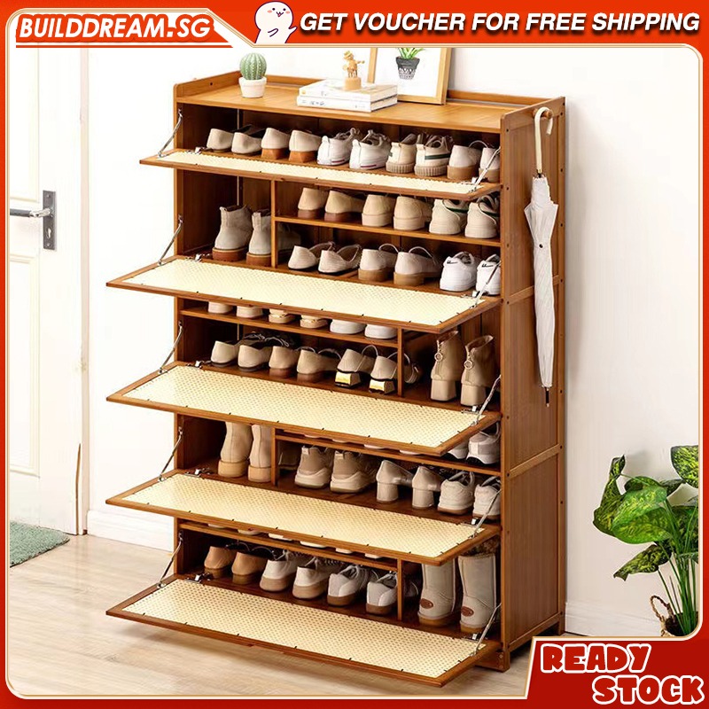 Large Capacity Dustproof Shoe Cabinet with Breathable Filp Door & Boot ...