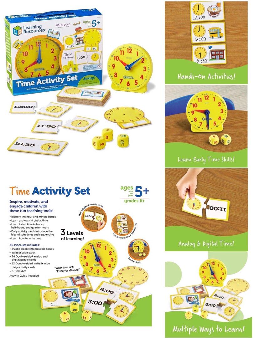 Learning Resources Time Activity Set, Hobbies & Toys, Toys & Games on Carousell