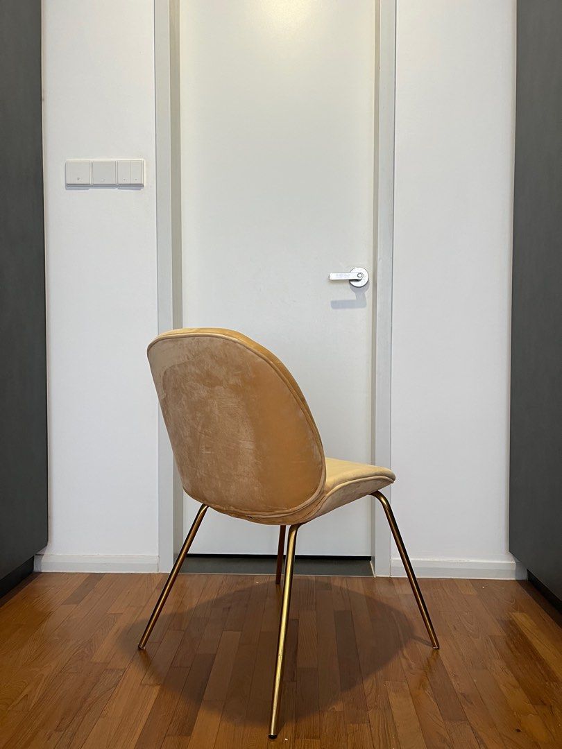 Light Gold Beetle Chair, Furniture & Home Living, Furniture, Chairs on ...