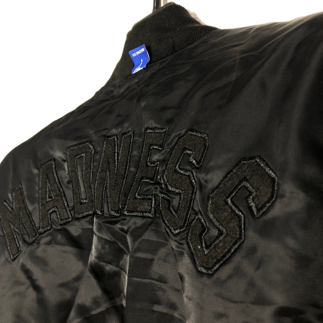 Madness Japan Satin Black Varsity Jacket, Men's Fashion, Coats, Jackets ...