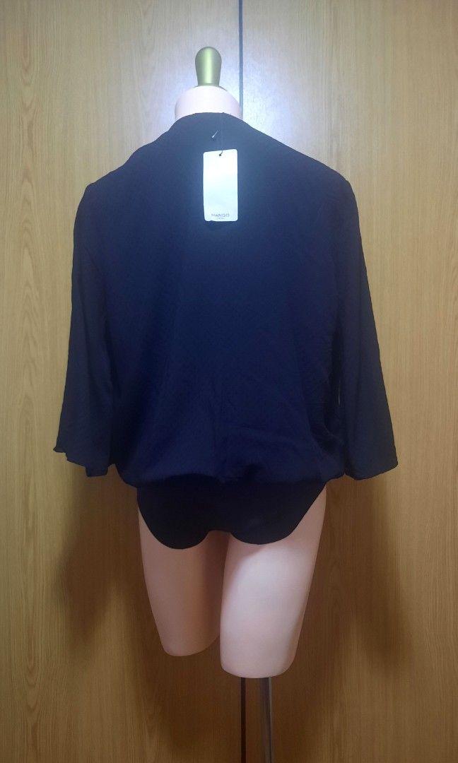 Mango Dobby Wrap Body suit, Women's Fashion, Tops, Others Tops on Carousell