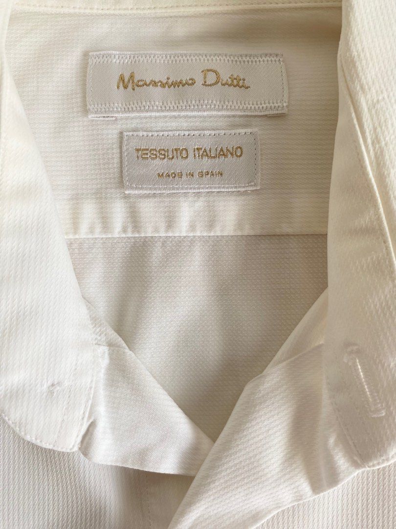 Massimo Dutti White Button Down Shirt, Men's Fashion, Tops & Sets ...