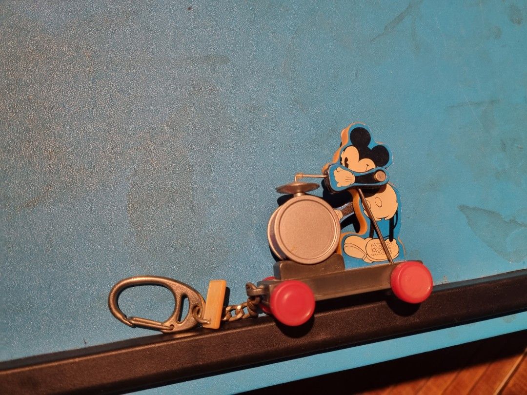 Mickey Mouse playing the drums pull toy Keychain, Hobbies & Toys ...