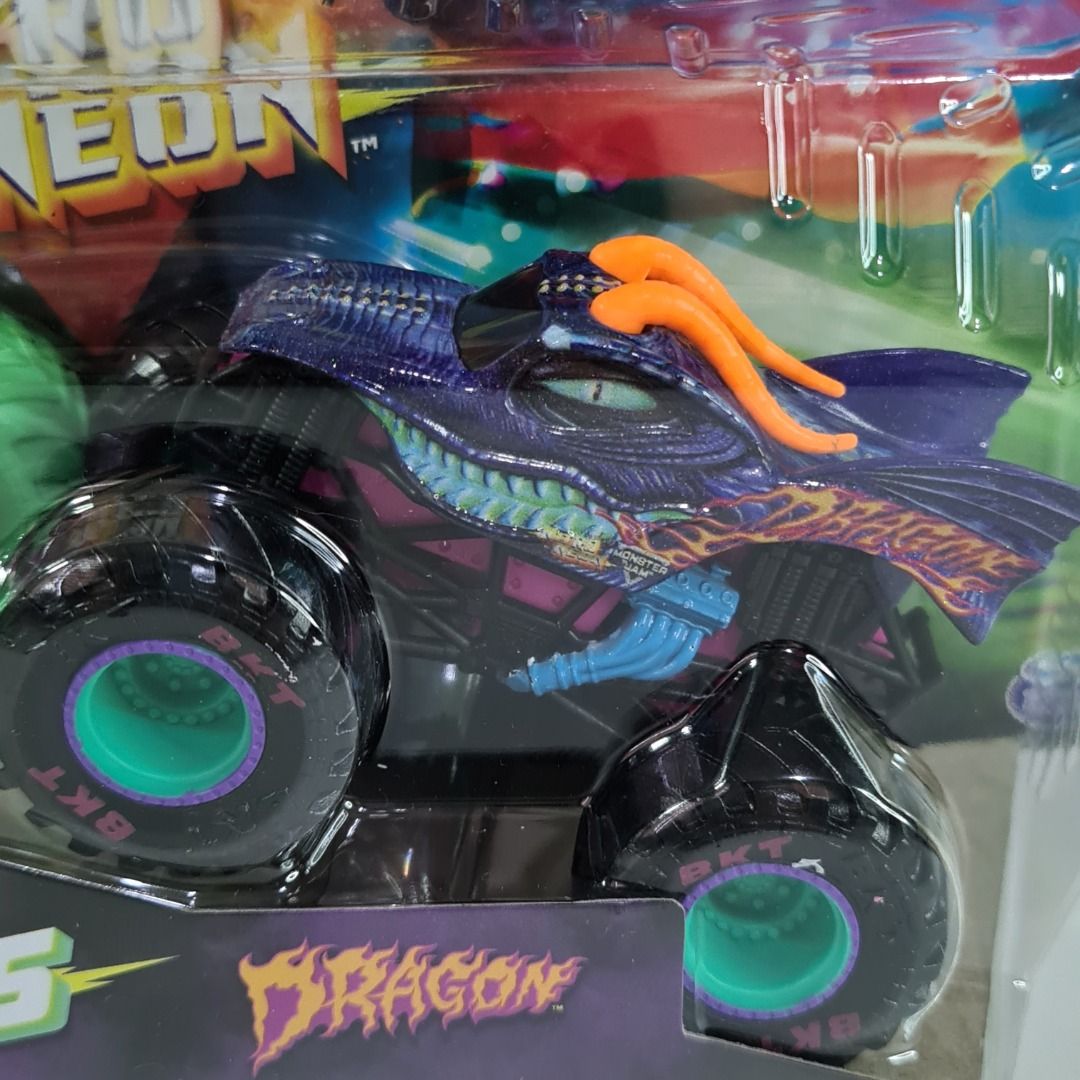 Monster Jam Nitro Neon Blue Thunder vs Dragon, Hobbies & Toys, Toys ...