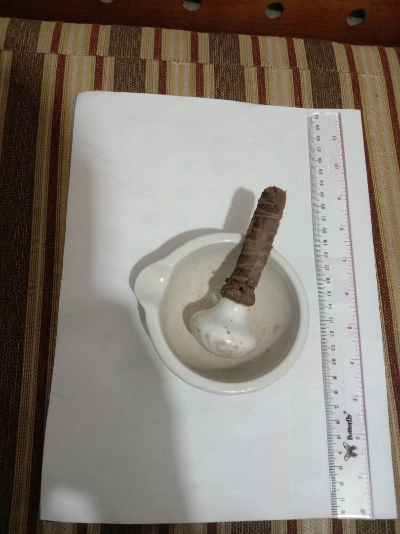 Mortar alu lumpang Keramik / penghalus obat atau bumbu makanan, Antik ...