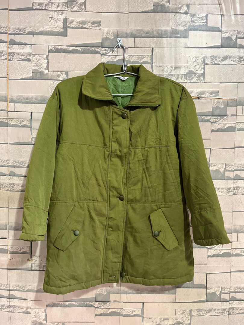 Moss Green Winter Jacket, Women's Fashion, Coats, Jackets and Outerwear ...