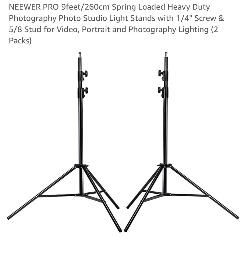 9feet/260cm Spring Loaded Heavy Duty Photography Photo Studio Light ...