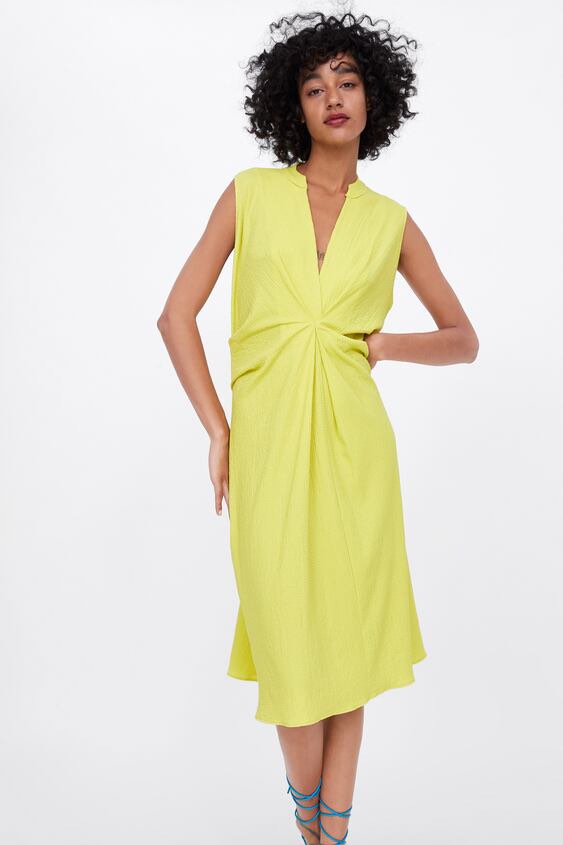 Neon dress Zara M/L, Women's Fashion, Dresses & Sets, Dresses on Carousell