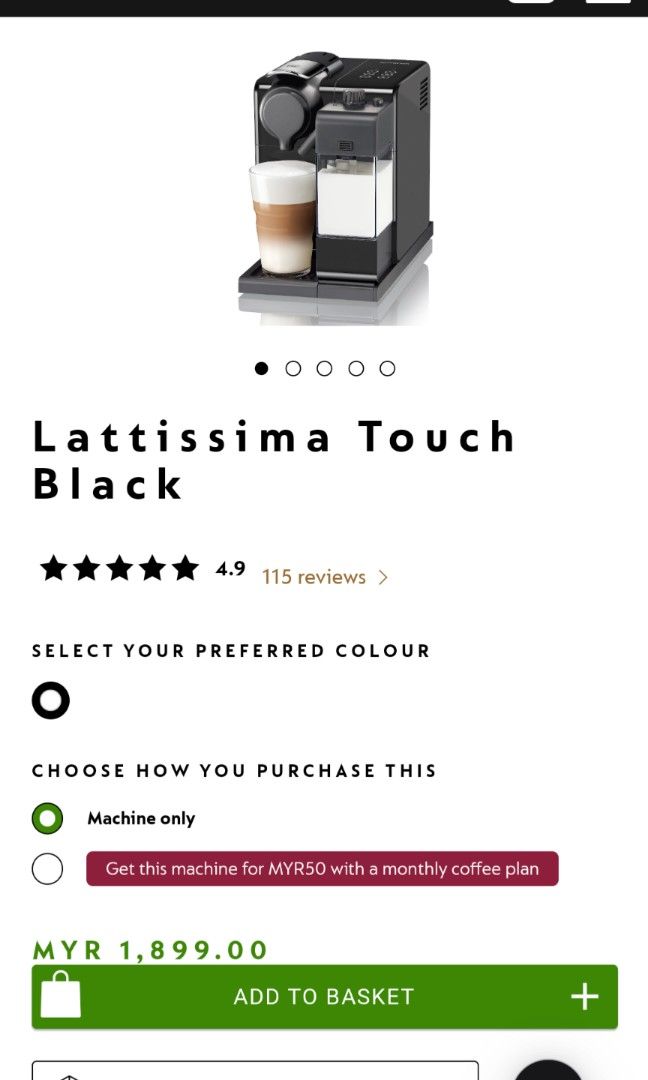Nespresso F521-ME-BK-NE Lattissima Touch Fully Automatic Capsule ...