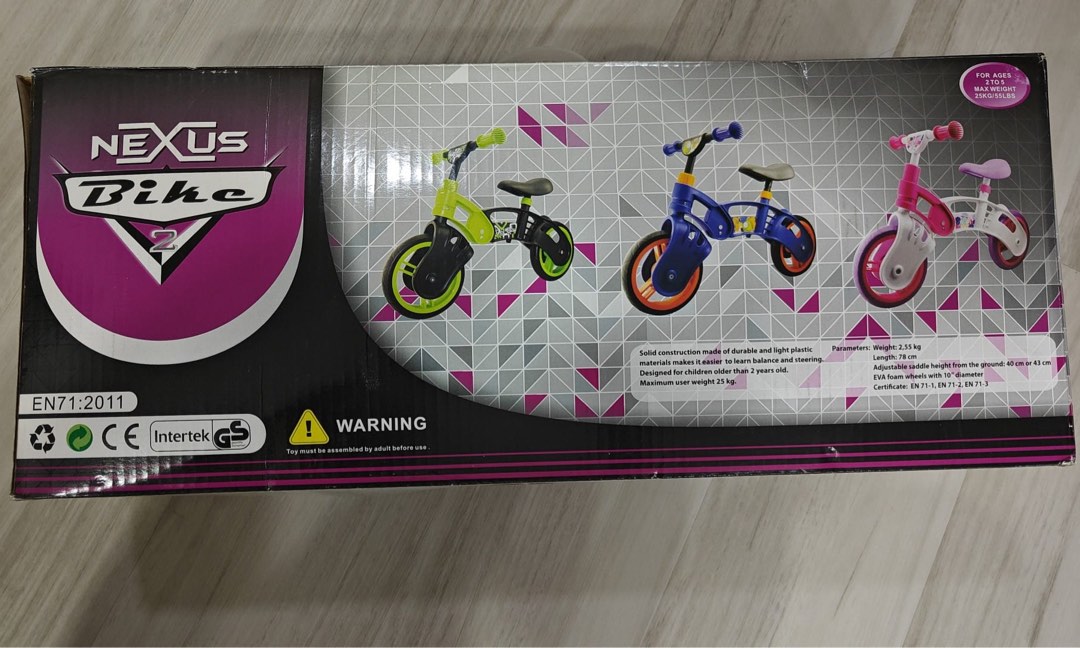 Nexus Balance Bike - pink, Sports Equipment, Bicycles & Parts, Bicycles ...