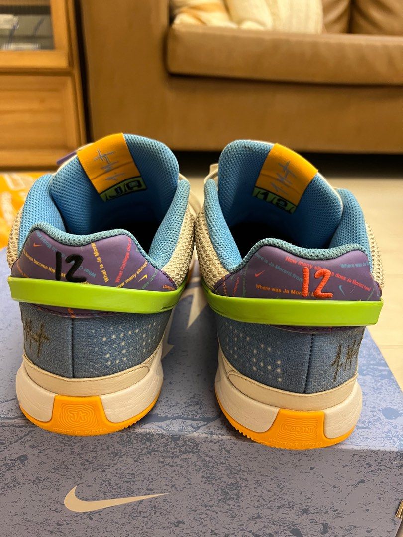 NIKE JA1 Day one 白黃 籃球鞋 莫蘭特 Ja Morant DR8786-001 us10, 他的時尚, 鞋, 運動鞋在旋轉拍賣