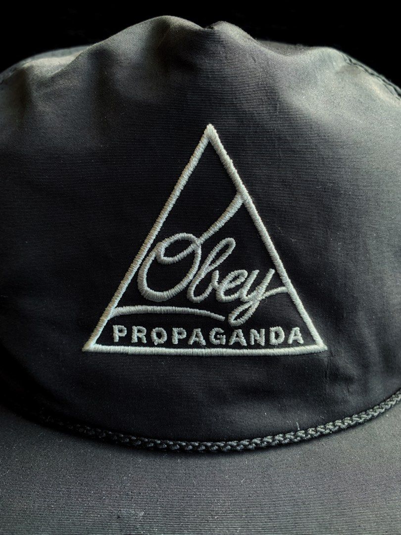 OBEY - Obey Propaganda Embroidered Triangle Logo Black Unstructured Snapback Cap, Men's Fashion ...