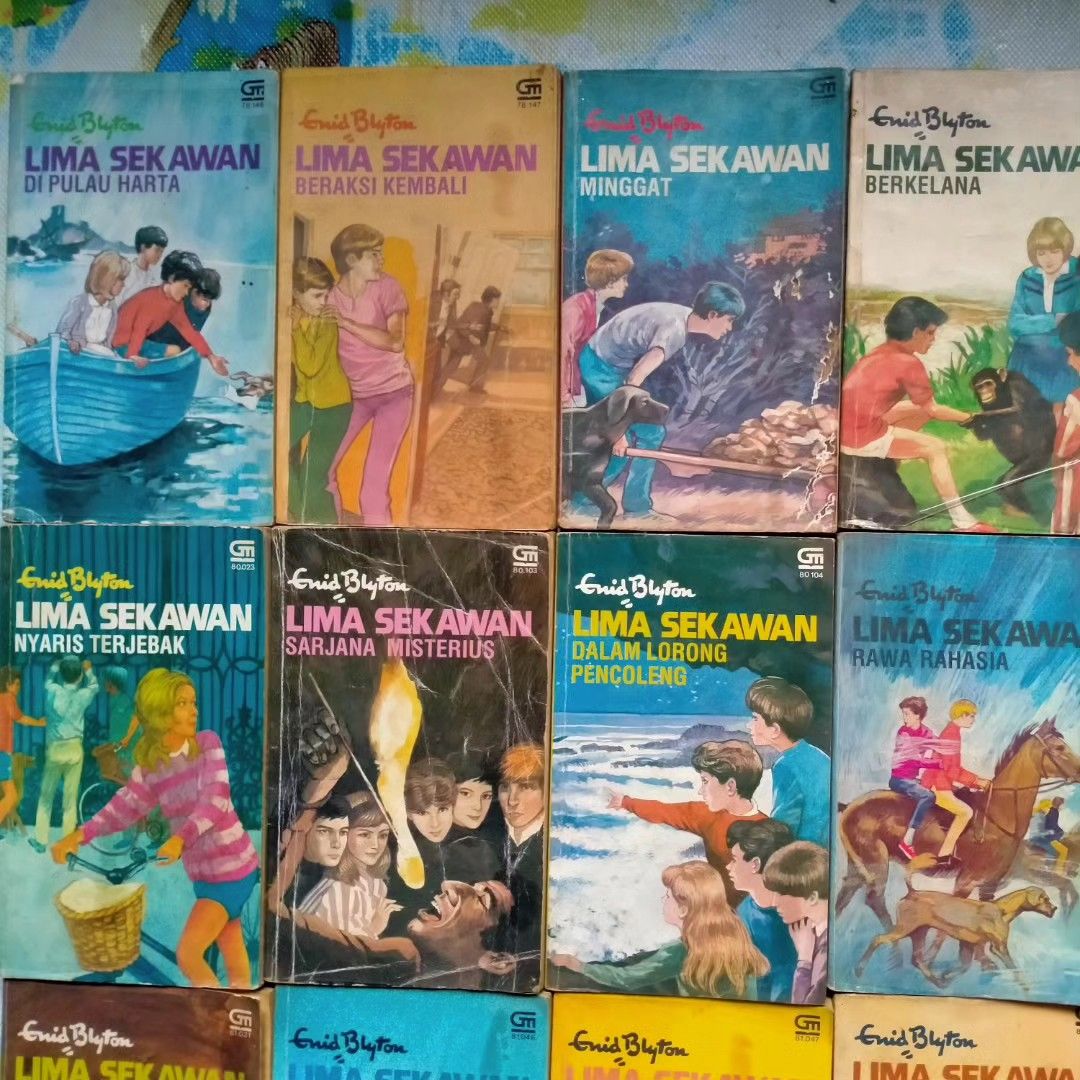 PAKET ENID BLYTON LIMA SEKAWAN 15 JUDUL CETAKAN 1980AN, Buku & Alat ...