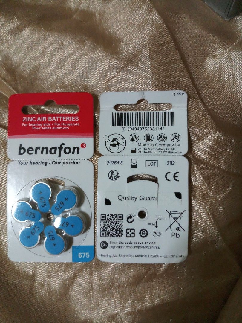 9 packs Phonak Cells 675 for Hearing Aids, Health & Nutrition ...