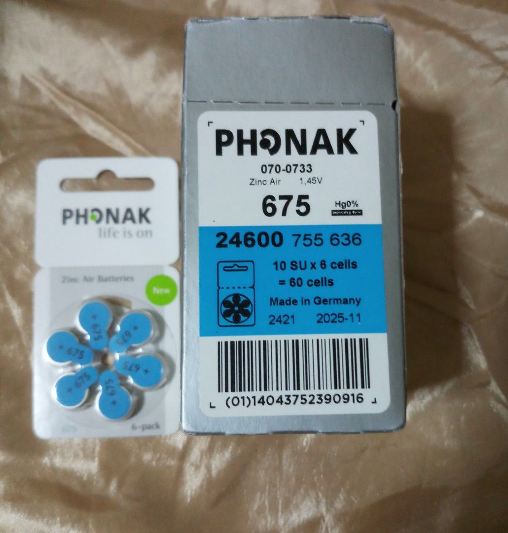 9 packs Phonak Cells 675 for Hearing Aids, Health & Nutrition ...