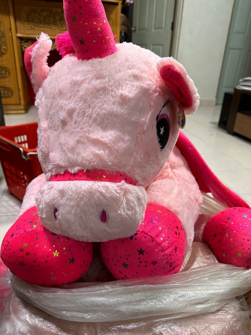 Pink Unicorn Soft Toy, Hobbies & Toys, Toys & Games on Carousell