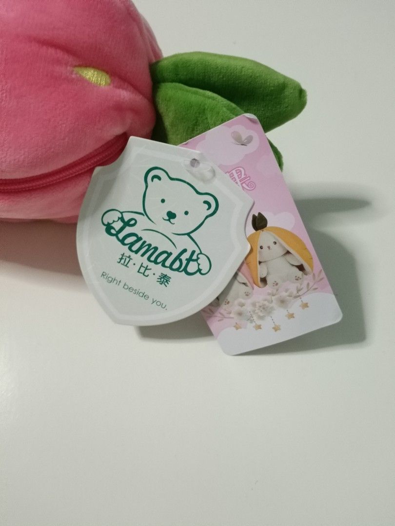 Plush Rabbit Strawberry Toy Plushie Soft, Hobbies & Toys, Toys & Games on Carousell