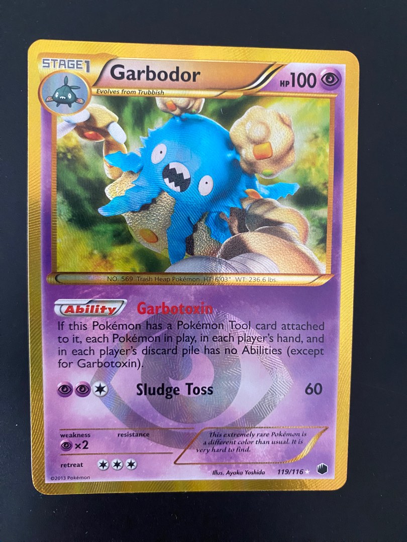 Pokemon card garbodor black and white secret rare sun and moon sword ...