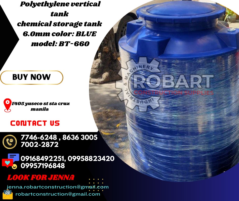 Polyethylene vertical tank chemical storage tank 6.0mm color: BLUE ...