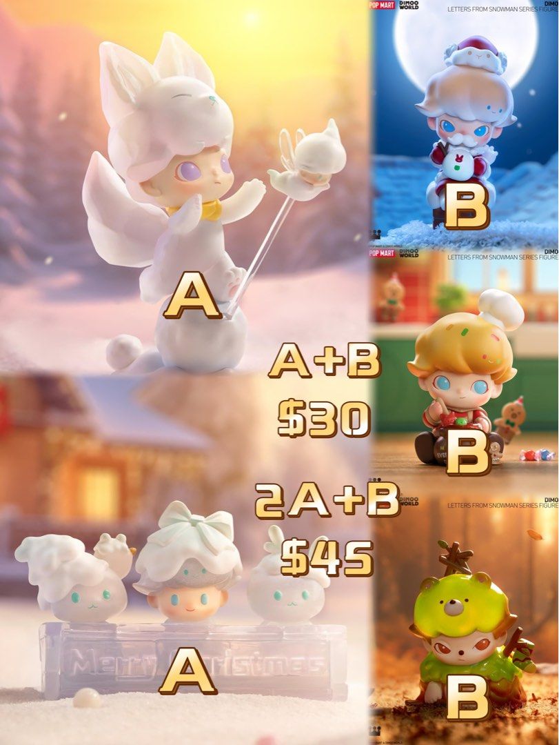 Popmart Dimoo Letters From Snowman Series, Hobbies & Toys, Toys & Games ...
