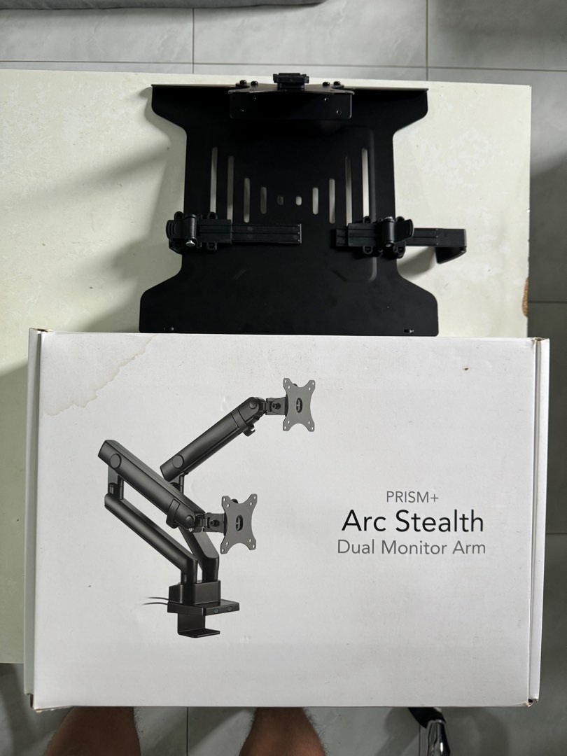 Prism+ Arc Stealth dual monitor arm w/ laptop mount, Computers & Tech, Parts & Accessories ...