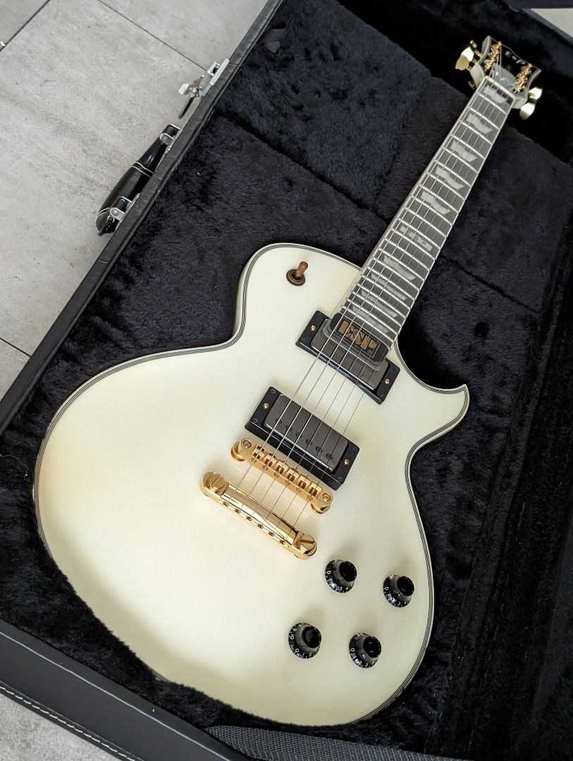 RARE MINT 2006 ESP Eclipse I CTM White 4-knob EMG Het Set Pickups Made ...