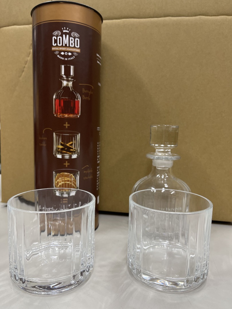 百富聯名款義大利品牌RCR combo水晶玻璃壺杯組, 家具及居家用品, 廚具和餐具, 水杯、水壺在旋轉拍賣