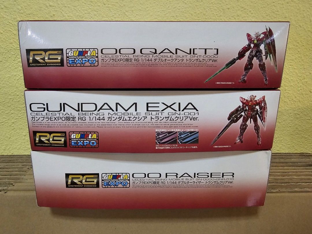 RG Gundam Exia, Raiser & Qan[T] Trans Am Clear Expo Version, Hobbies ...