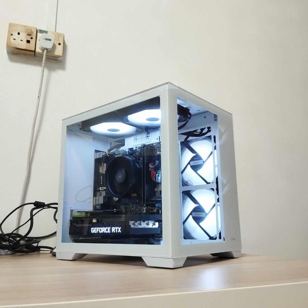 RTX 3060ti Ryzen 5 gaming pc with RGB, windows 10 PRO custom built desktop computer PC ...