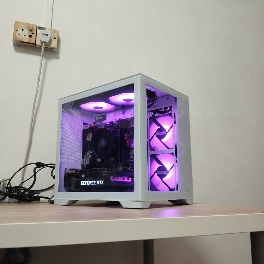 RTX 3060ti Ryzen 5 gaming pc with RGB, windows 10 PRO custom built desktop computer PC ...