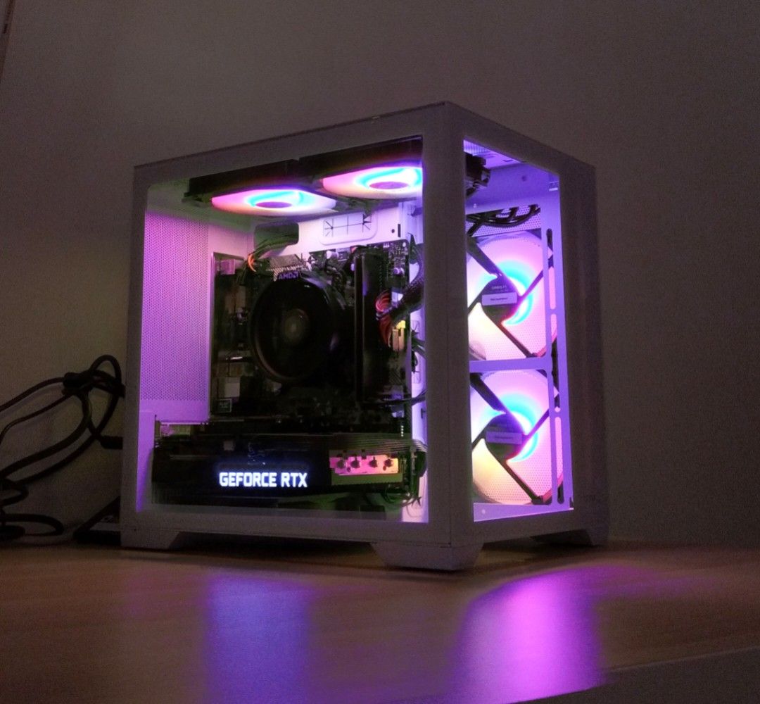 RTX 3060ti Ryzen 5 gaming pc with RGB, windows 10 PRO custom built desktop computer PC ...