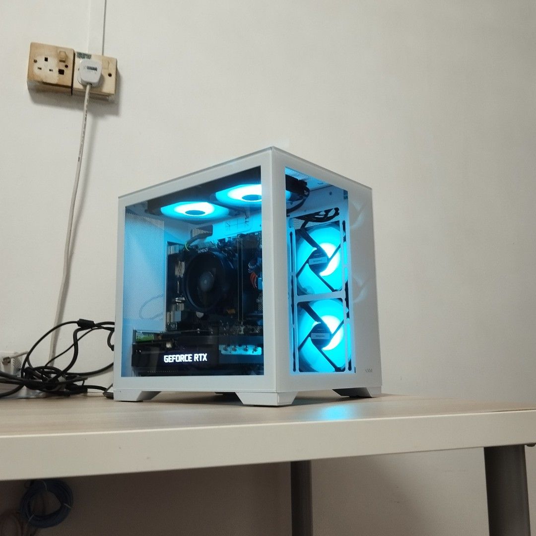 RTX 3060ti Ryzen 5 gaming pc with RGB, windows 10 PRO custom built desktop computer PC ...