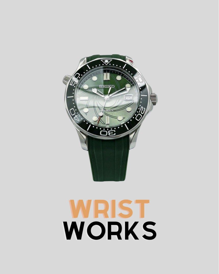 SEIKO MOD GREEN SEAMASTER BOND 007 RUBBER 42MM, Men's Fashion, Watches & Accessories, Watches on ...