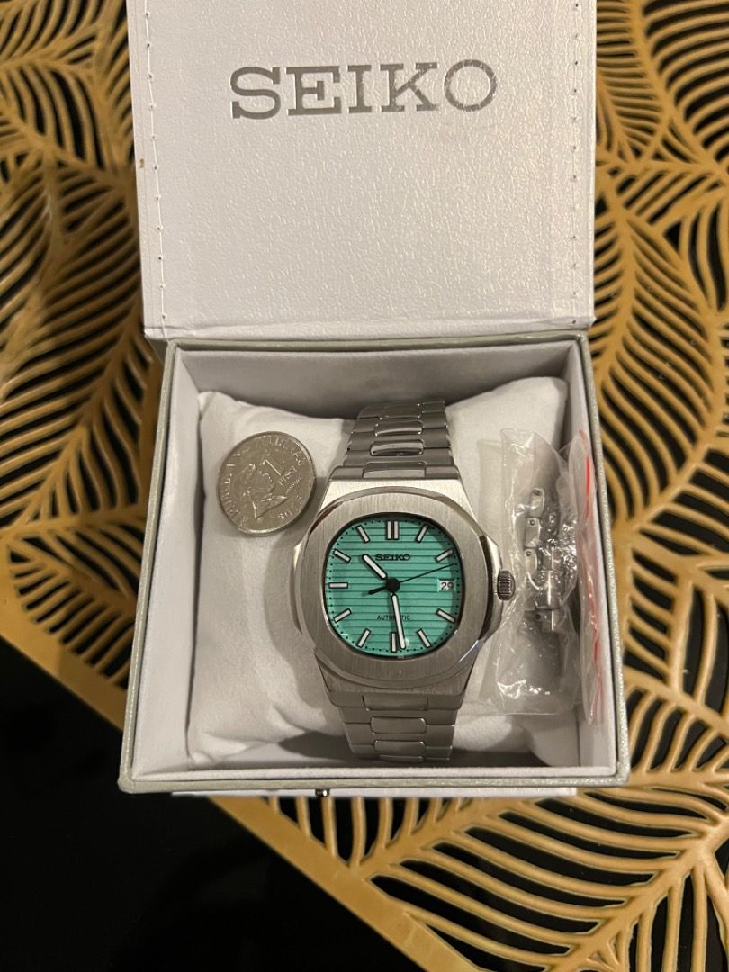 Seiko Mod Nautilus Tiffany Blue, Luxury, Watches on Carousell