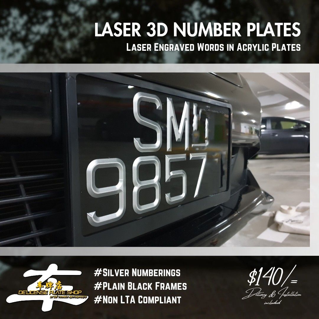 SILVER LASER Cut Number Plates, Car Accessories, Car Plates on Carousell