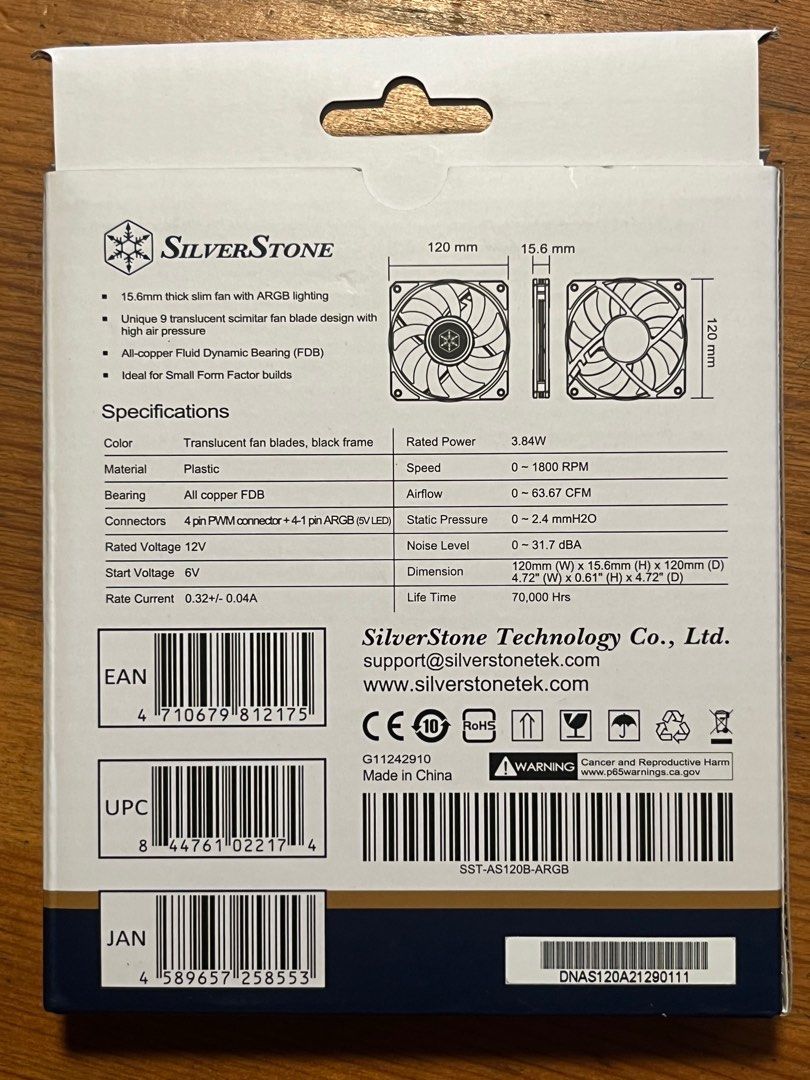 Silverstone Air Slimmer 120 ARGB, Computers & Tech, Parts & Accessories ...