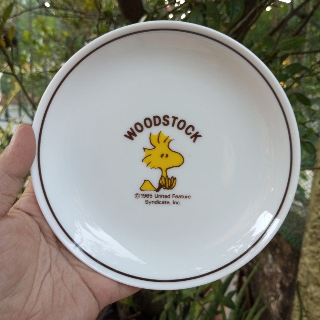 SNOOPY Woodstock 1965 United Feature Syndicate Inc Ceramic Plate ...