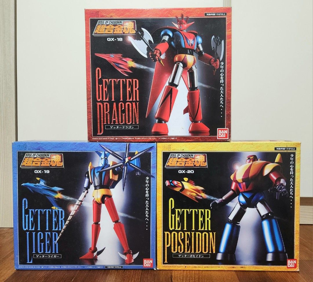 Soul of Chogokin GX-18 Getter Dragon / GX-19 Getter Liger / GX-20 ...
