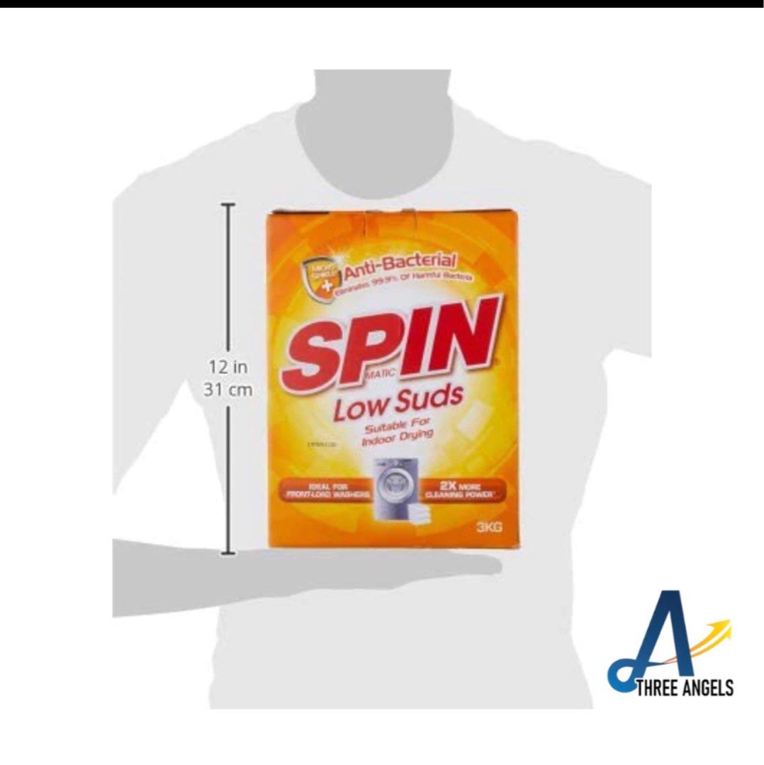 Spinmatic Low Suds Laundry Powder Detergent 3kg (Anti-Bacterial ...