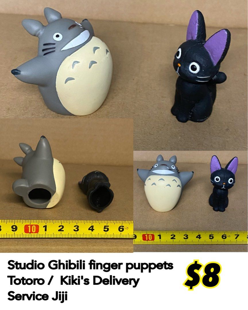 Studio Ghibili finger puppets Totoro / Kiki's Delivery Service Jiji ...