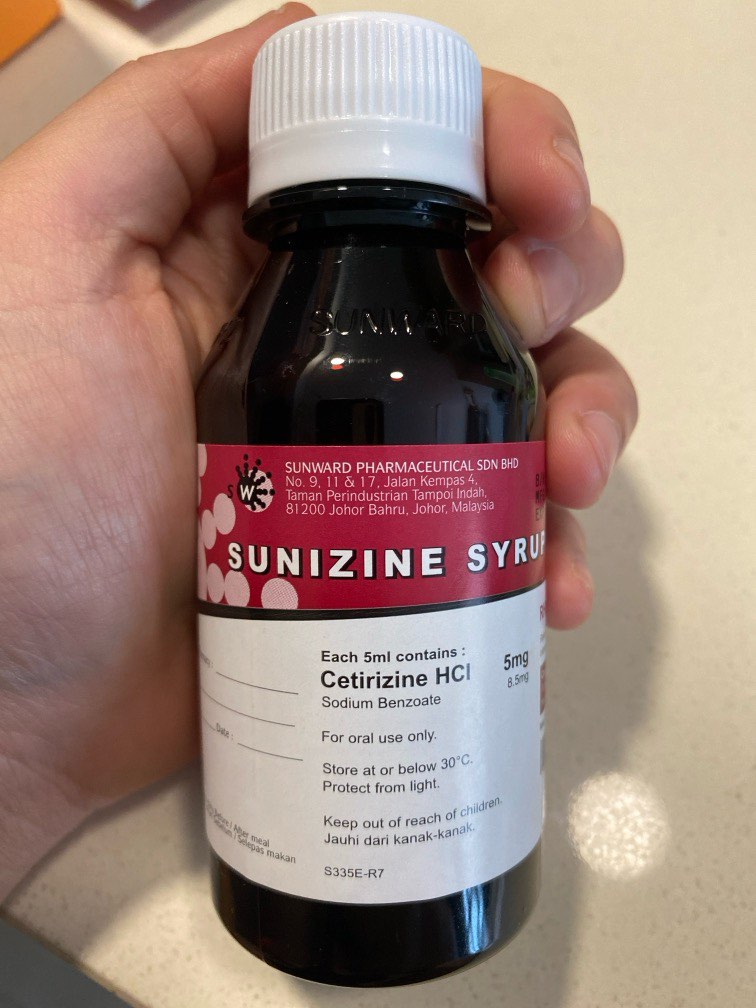 Sunizine Syrup, Health & Nutrition, Medical Supplies & Tools on Carousell