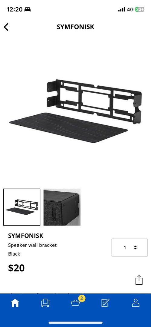 IKEA Symfonisk Speaker Wall Bracket, Audio, Soundbars, Speakers & Amplifiers on Carousell