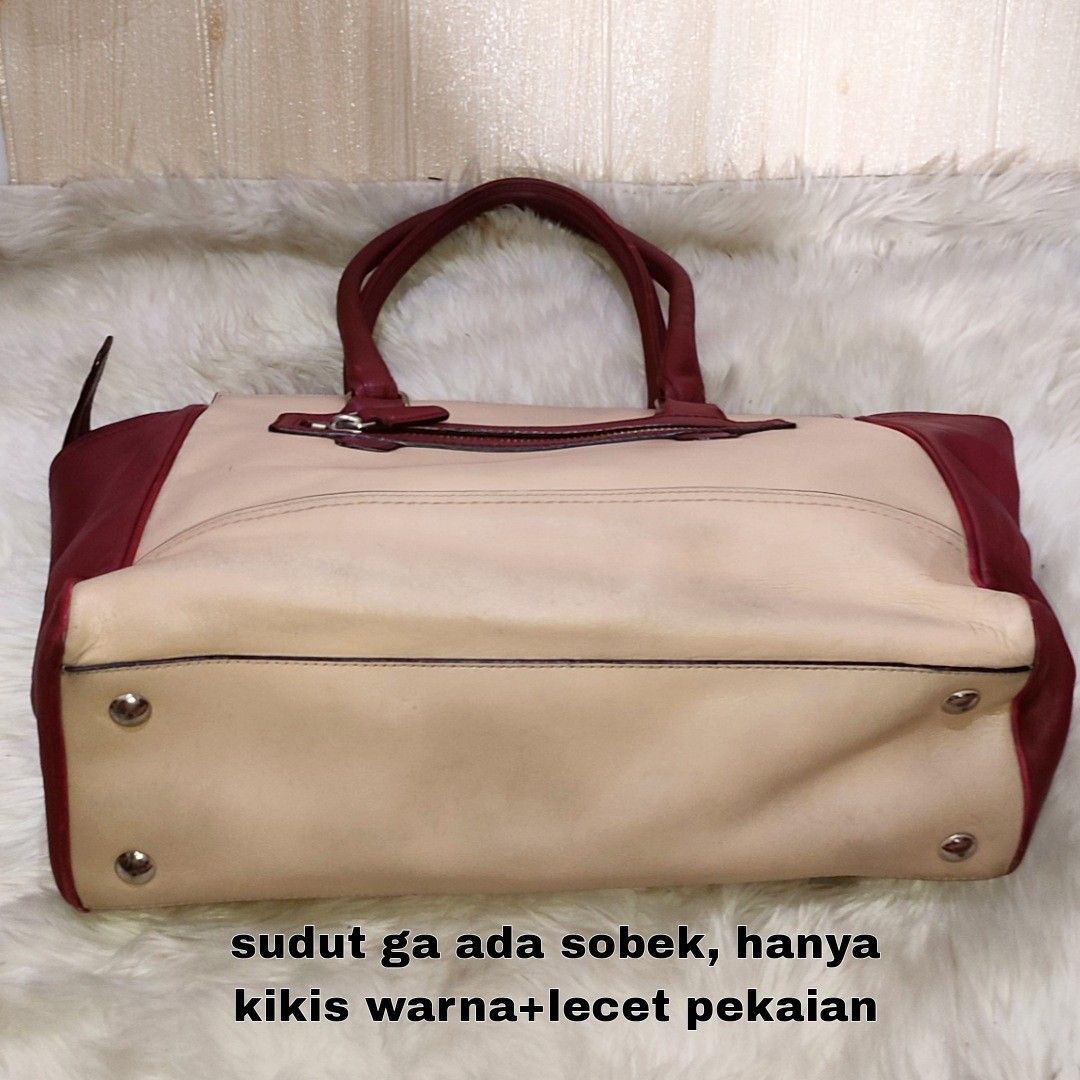 Tas Tote COACH Kulit Asli Second, Fesyen Wanita, Tas & Dompet di Carousell